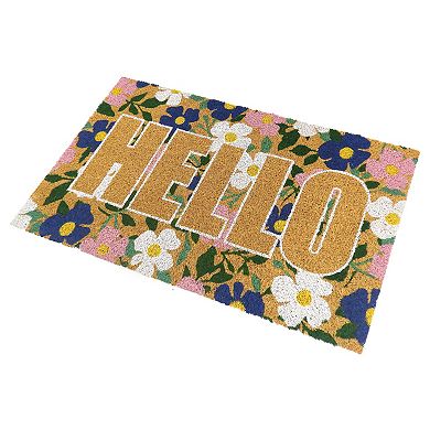 Celebrate Together™ Spring Floral Hello Coir Doormat