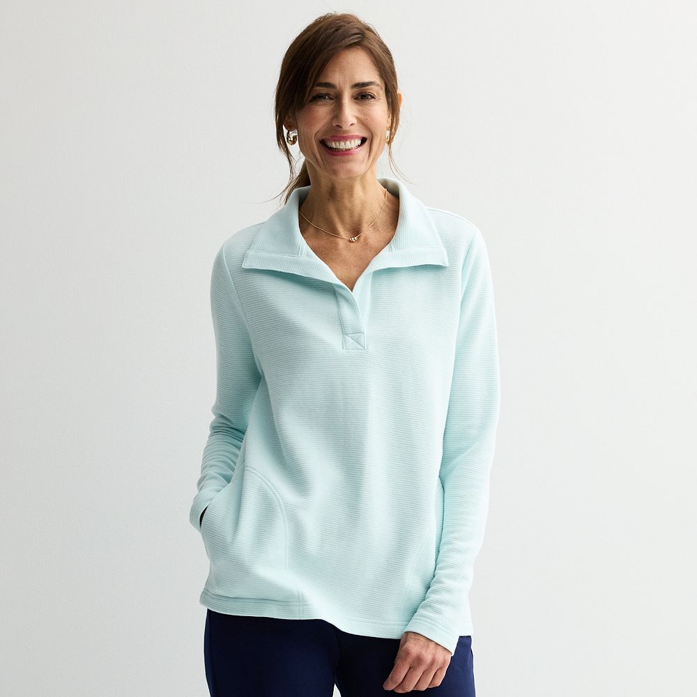 Women's Croft & Barrow® Open Collar Pullover
