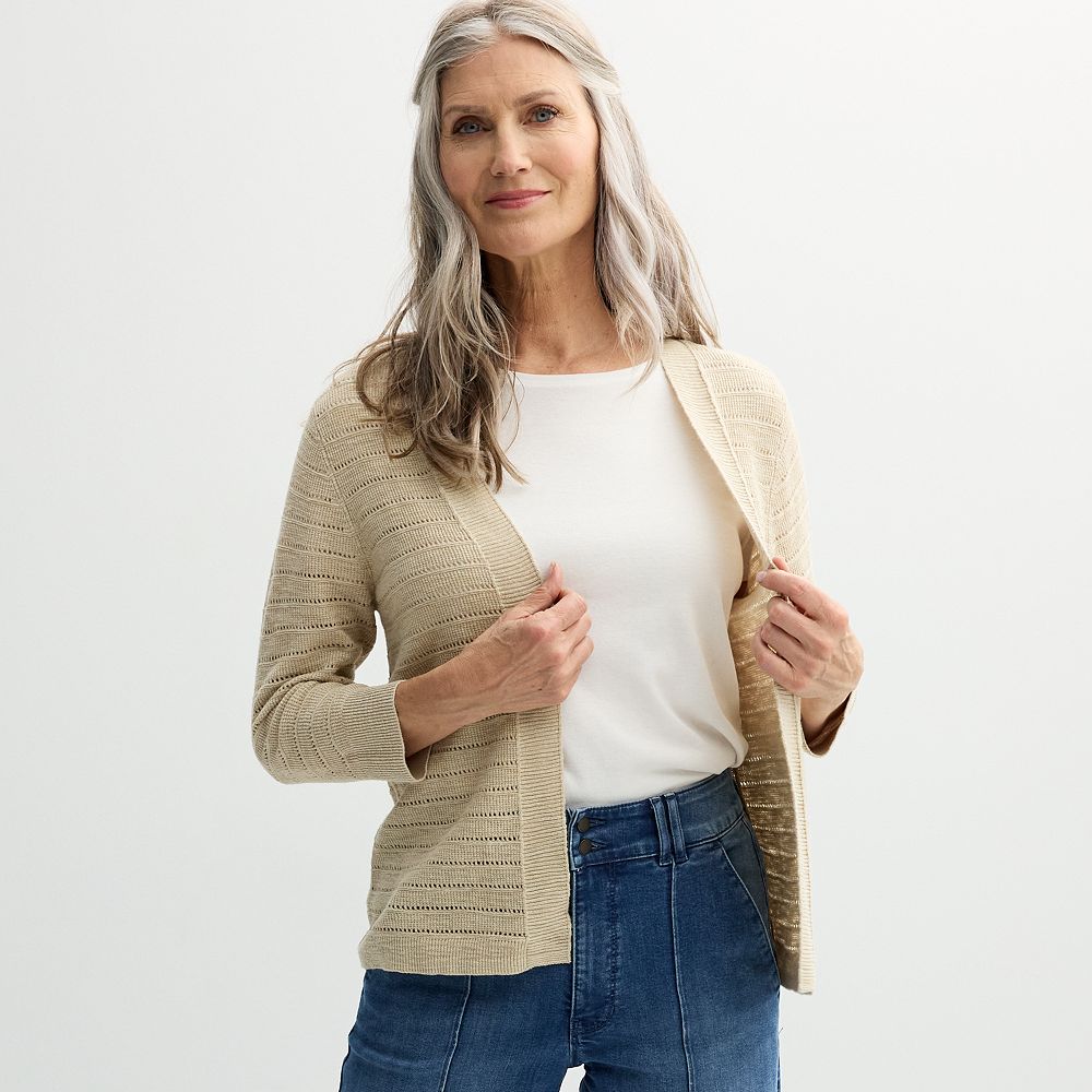 Women's Croft & Barrow® Textured Open Stitch Cardigan