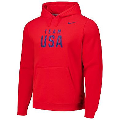 Men's Nike Red Team USA Club Fleece Pullover Hoodie