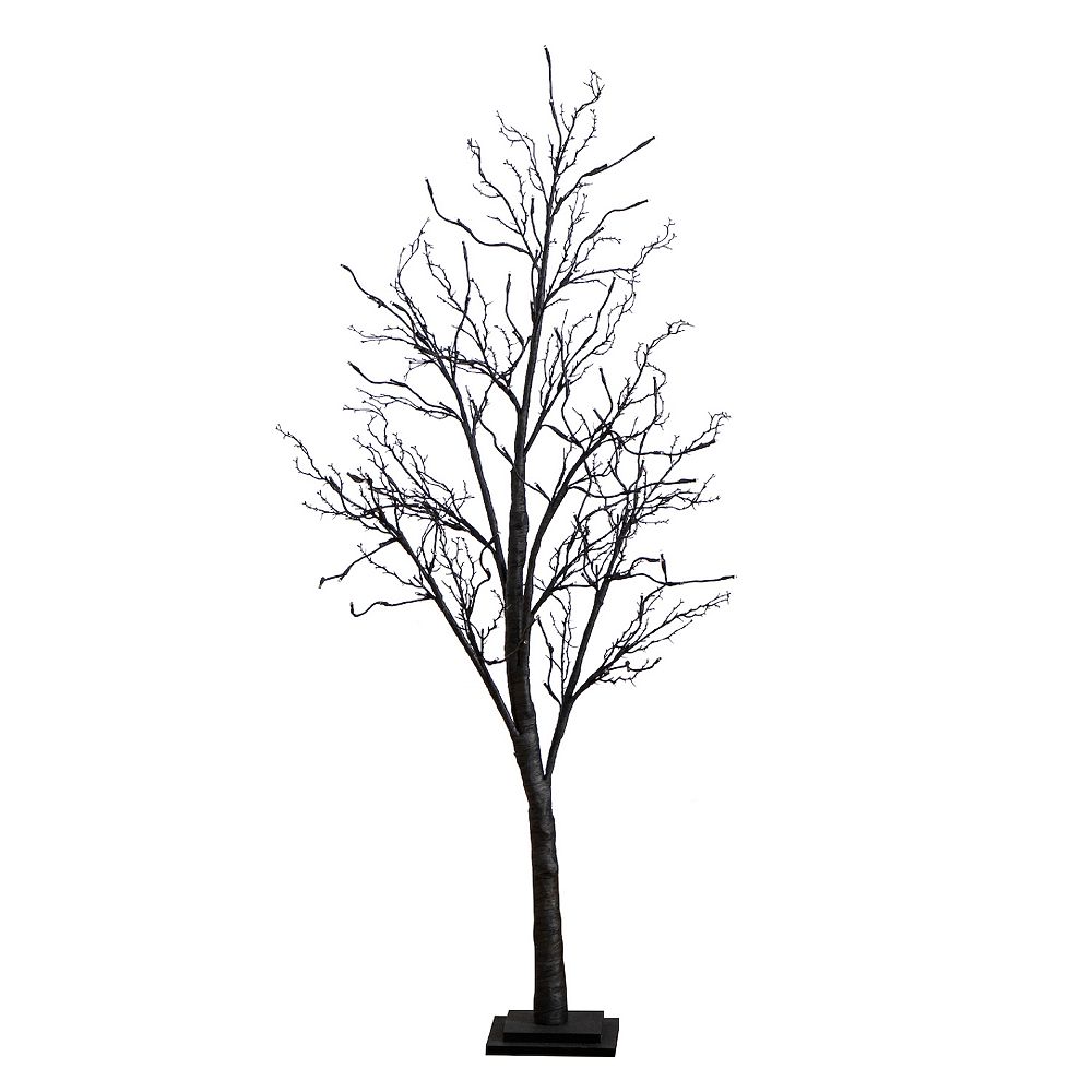 nearly natural 5-ft. Pre-Lit Halloween Deluxe Black Twig Artificial ...