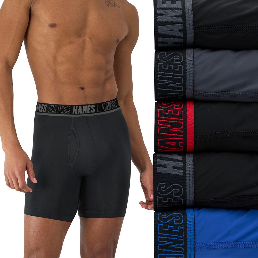 Men's Hanes® 4+1 Bonus Pack Moves Ultimate X Temp Anti Chafe Total ...