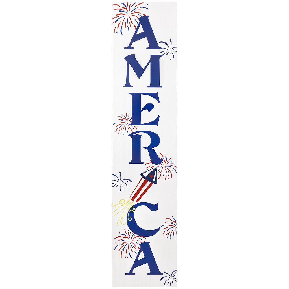 Northlight 36" Patriotic "America" Fireworks Wooden Porch Board Sign ...