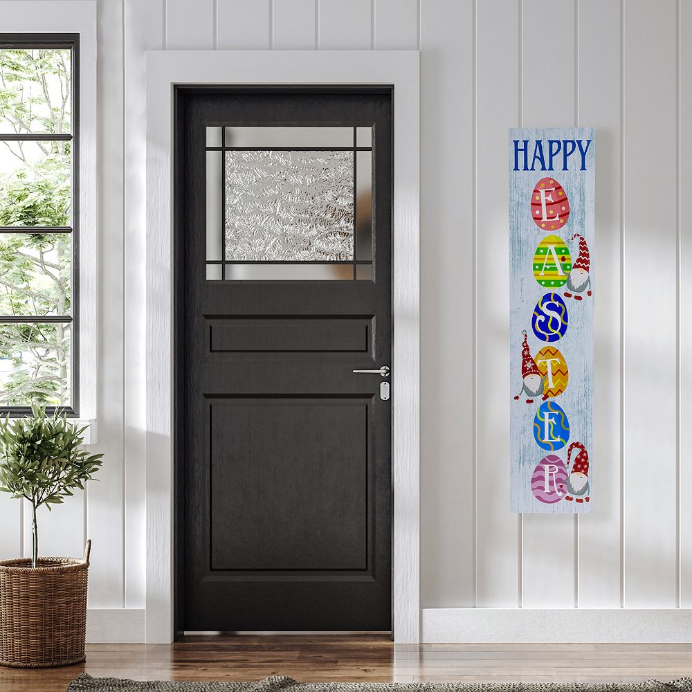 Northlight 35.75" Happy Easter Gnomes and Eggs Spring Porch Board Sign ...