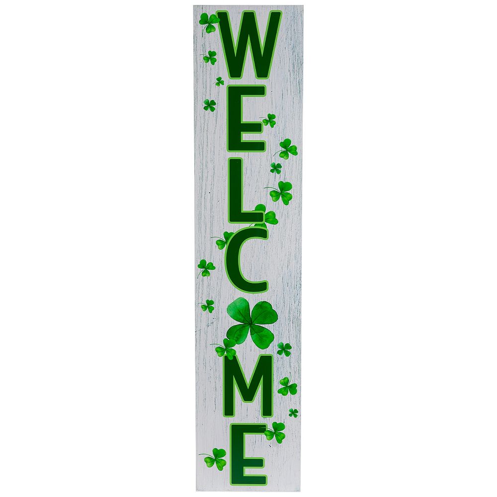Northlight 35.75" Shamrocks "Welcome" St. Patrick's Day Porch Board ...