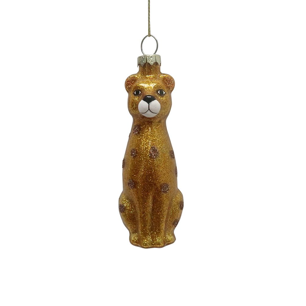 St. Nicholas Square® Glass Cheetah Christmas Ornament