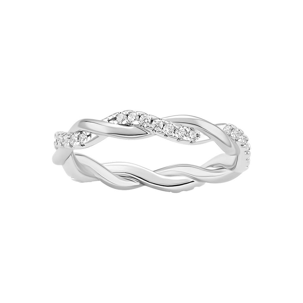 PRIMROSE Cubic Zirconia Twisted Band Ring