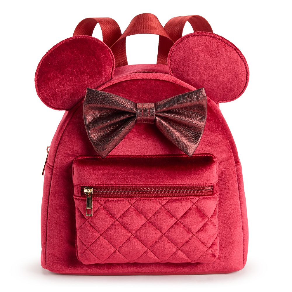 Disney's Minnie Mouse Velvet 3D Ears & Bow Mini Backpack