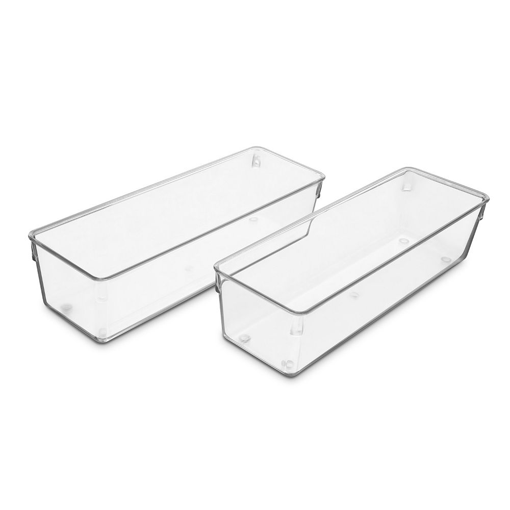 Sorbus Narrow Clear Drawer Organizer 2-piece Set