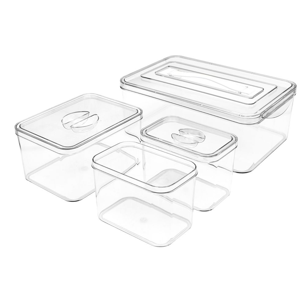 Sorbus 4-pack Clear Stackable Storage Bins Sorbus 4-pack Clear Stackable Storage Bins