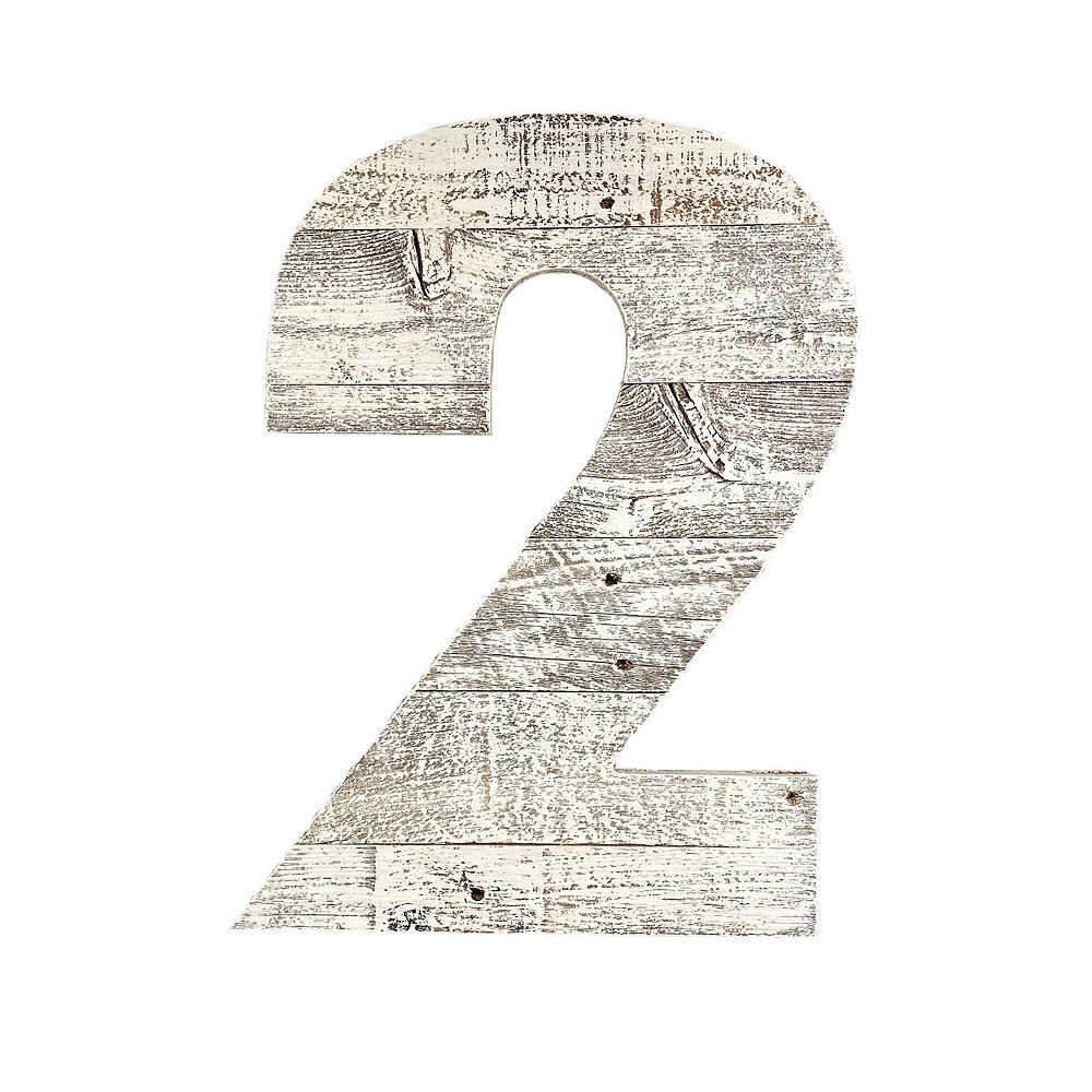Rustic Large 16 In. Decorative Monogram Wood Number (#2)
