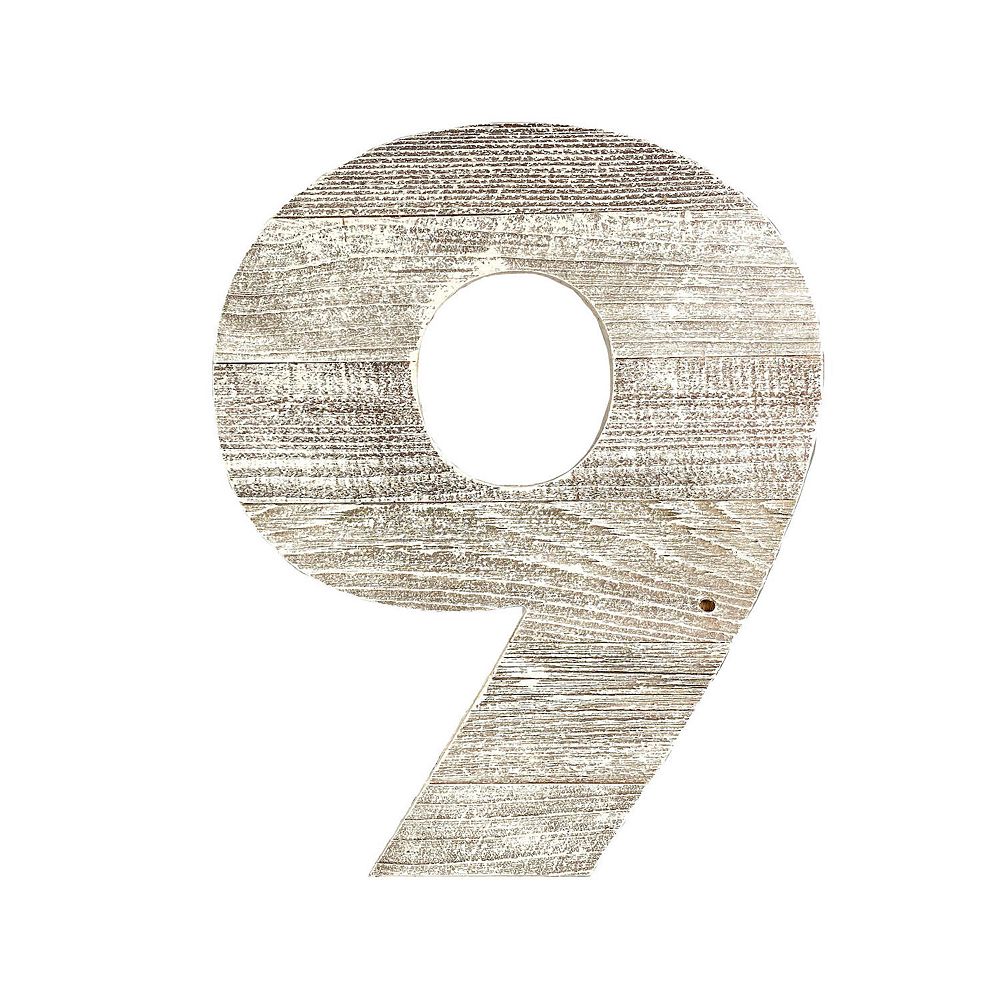Rustic Large 16 In. Decorative Monogram Wood Number (#9)