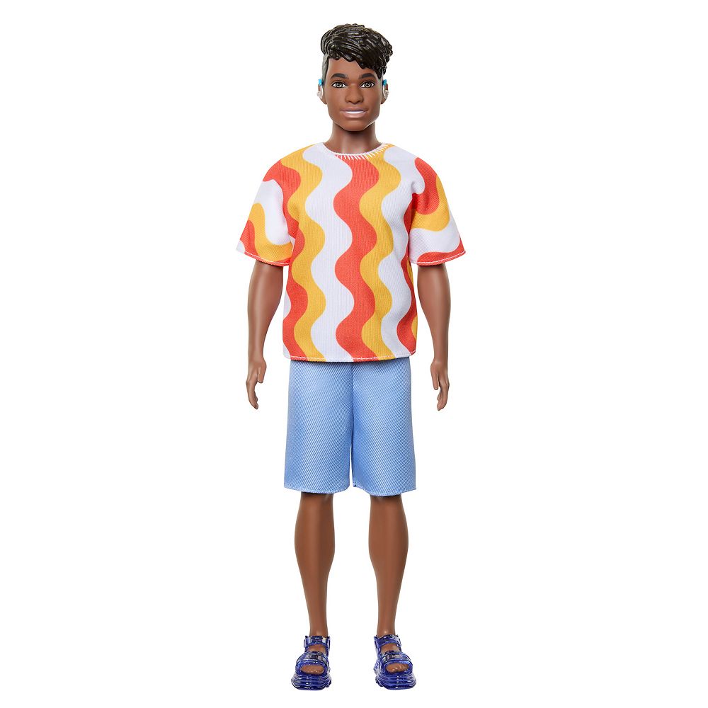 Barbie Fashionistas Ken Doll #220 With Hearing Aids Wearing An Orange ...