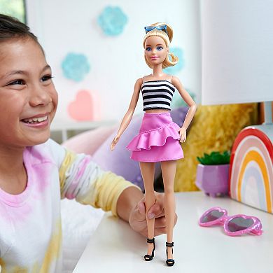 Barbie Fashionistas Doll #213 Blonde With Striped Top, Pink Skirt ...