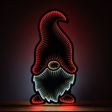 Melrose Light-Up Gnome Infinity Mirror Display Floor Decor