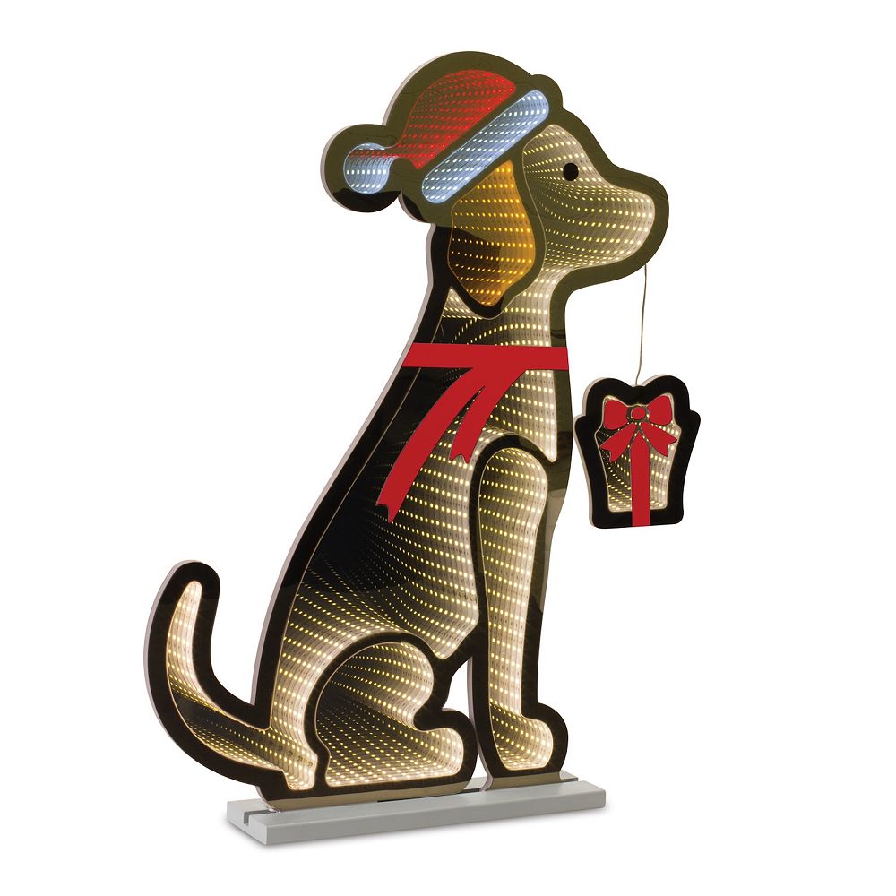 Melrose Santa Dog 31.25-in. Infinity Light Display