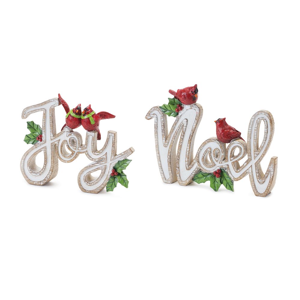 Melrose Christmas Sentiment Sign Wall Decor 2 pc Set