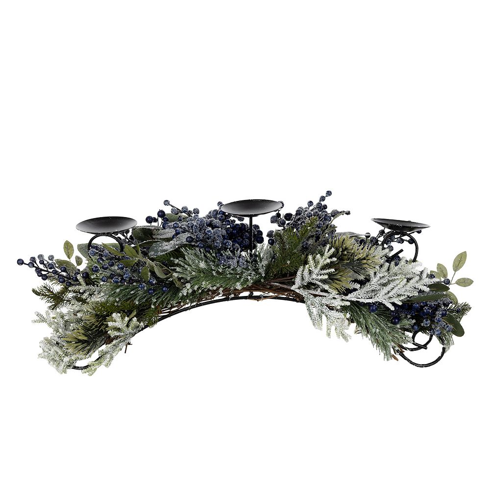 Melrose Frosted Pine Blueberry Centerpiece Table Decor
