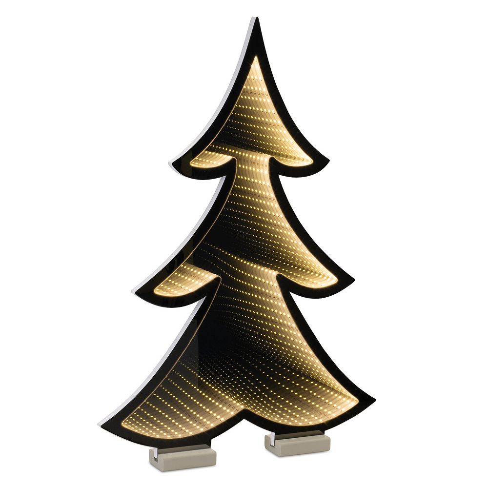 Melrose Light-Up Christmas Tree Infinity Mirror Floor Decor