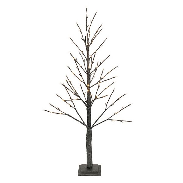 Melrose LED Black Glittered 48-in. Twig Tree