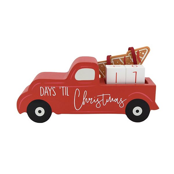 Christmas Truck Countdown Advent Calendar Table Decor