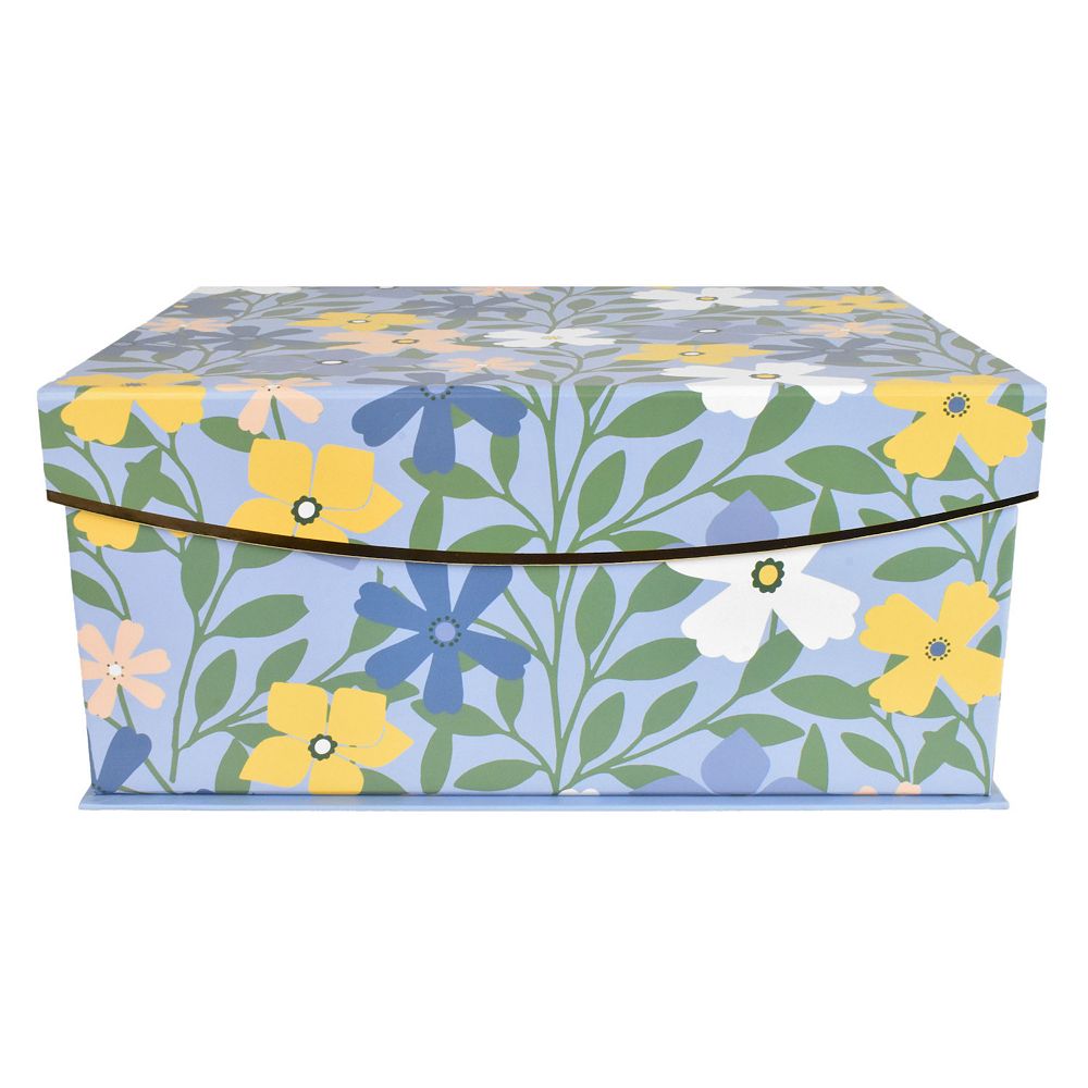 Celebrate Together Medium Blue Floral Hinged Paper Storage Box