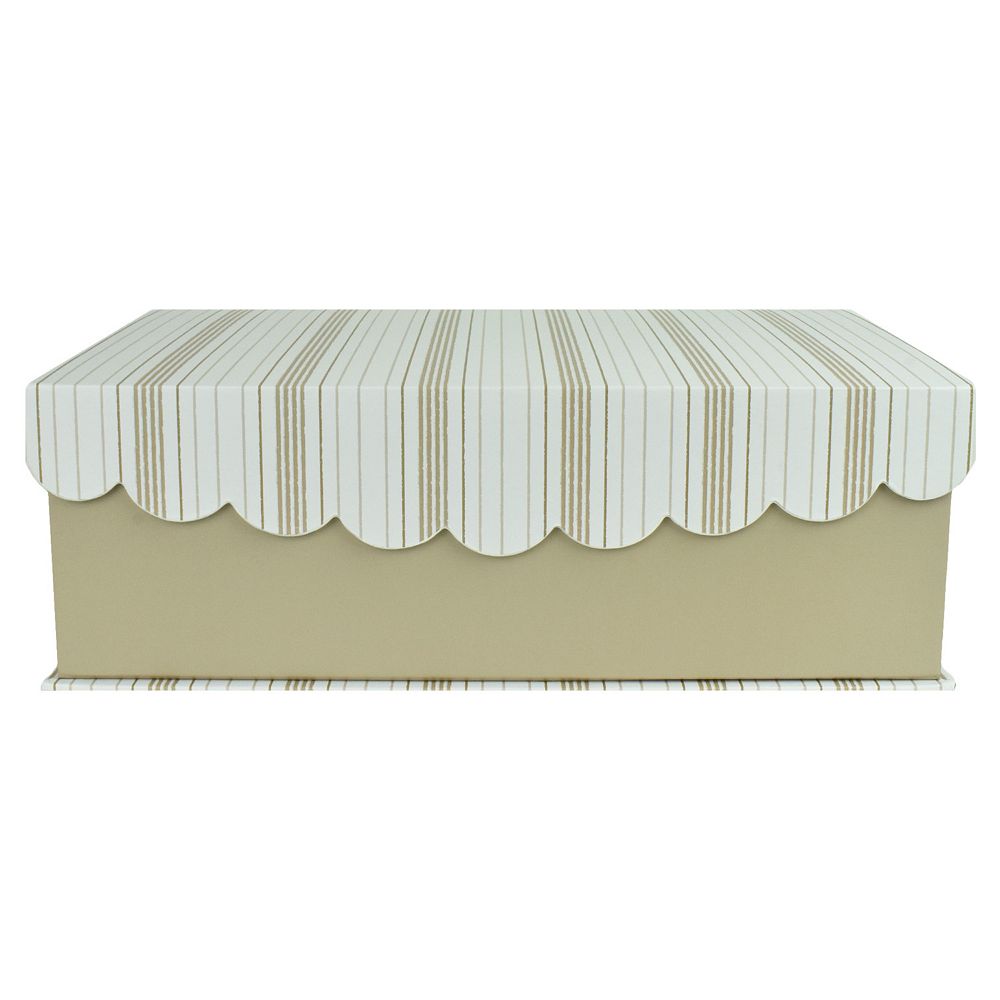 Celebrate Together Medium Neutral Stripe Hinged Paper Storage Box
