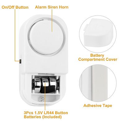 Wireless Magnetic Sensor Alarm, 1.18×0.79×2.36'', Battery-Powered ...