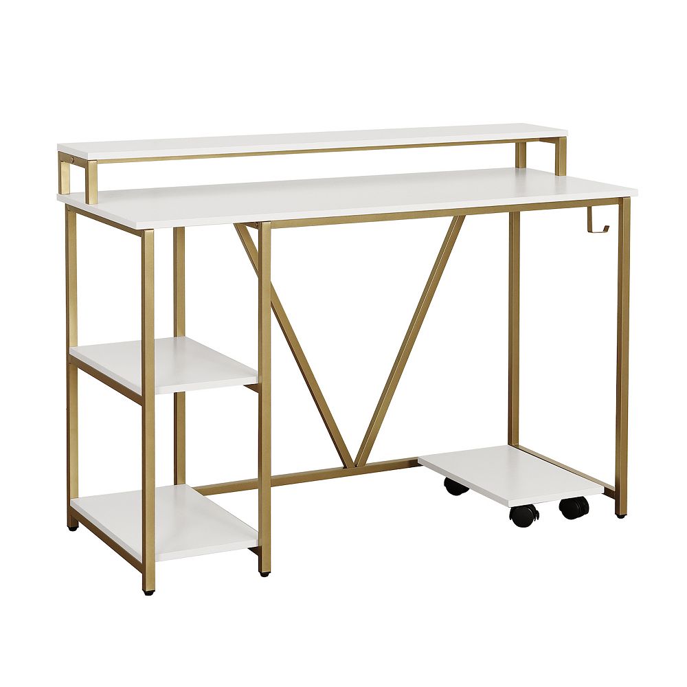 Techni Mobili Industrial 2-tier Side Shelf Writing Desk