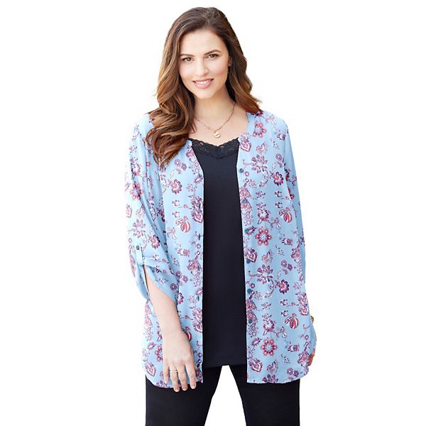 Catherines Women's Plus Size Breezeway Georgette Blouse