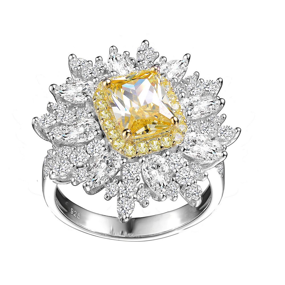 Sterling Silver Cubic Zirconia Halo Ring