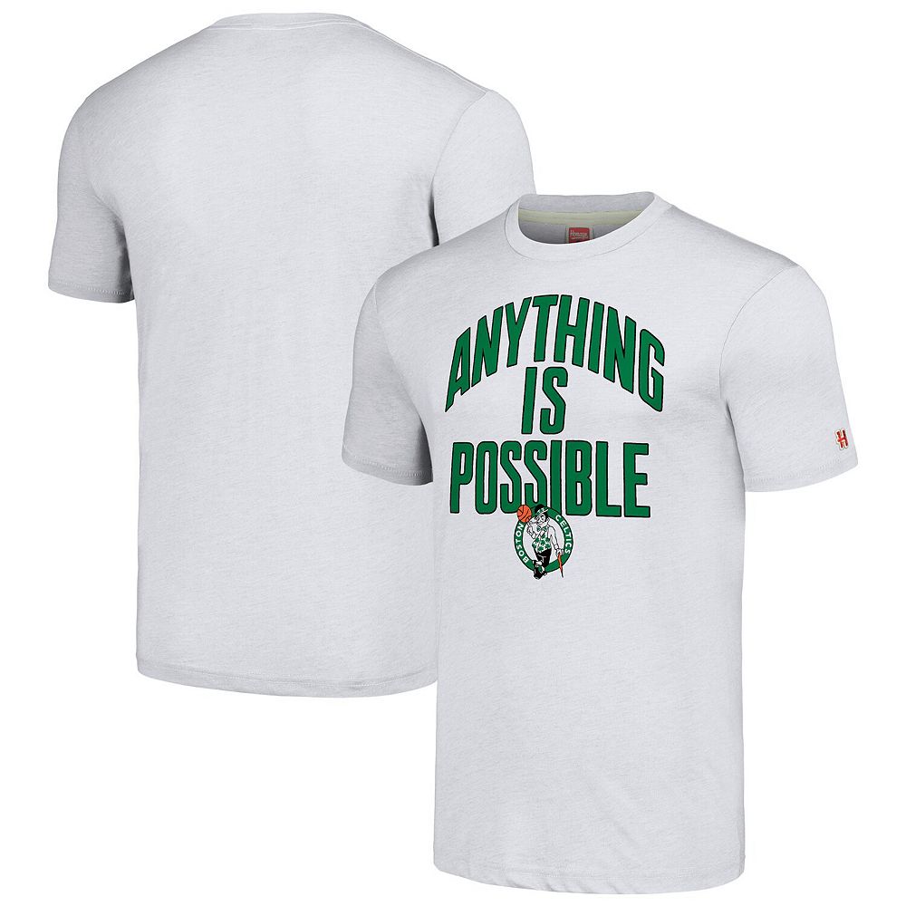 Unisex Homage Ash Boston Celtics Anything Is PossibleÂ Tri-Blend T-Shirt