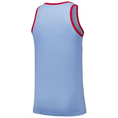 Men's New Era Light Blue Texas Rangers Jersey Ringer Tank Top