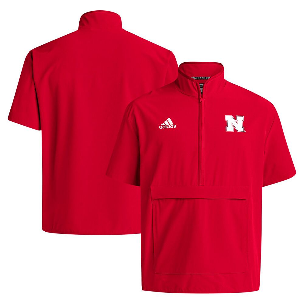 Men's adidas Scarlet Nebraska Huskers 2024 Coaches Sideline Half-Zip ...