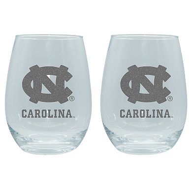 The Memory Company North Carolina Tar Heels 2-Pack 15oz. Stemless Wine ...