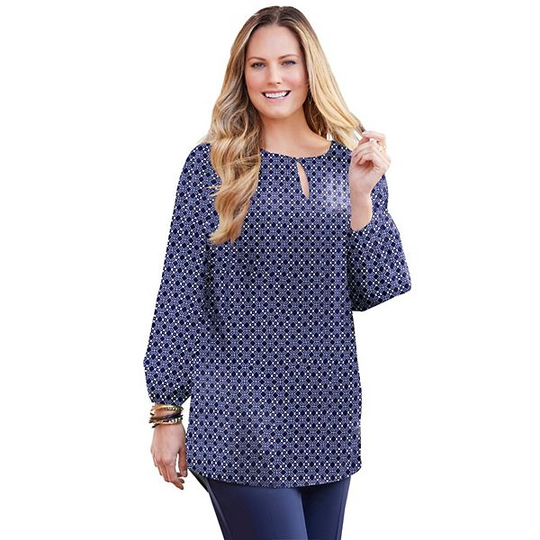 Catherines Women's Plus Size Liz&Me Keyhole Top