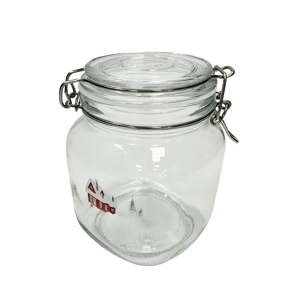 Art and Cook 36-oz. Decorated Glass Storage Jar with Silicone Seal ...