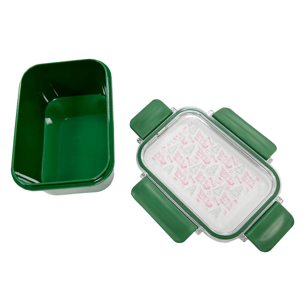 Art and Cook 16-Oz. Festive Holiday Print Food Storage Container