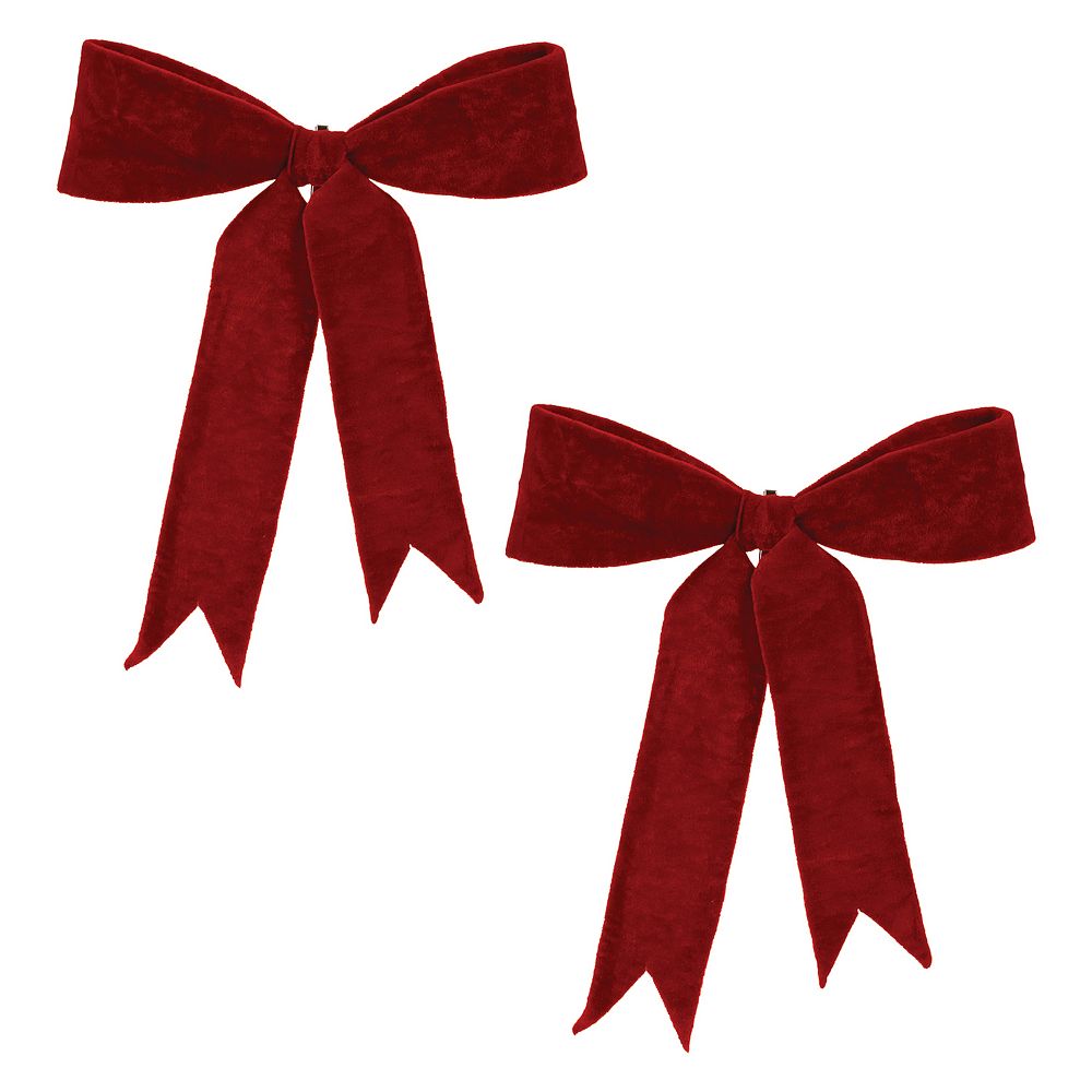 Melrose 2-Pack Red Wired Holiday Bow Set