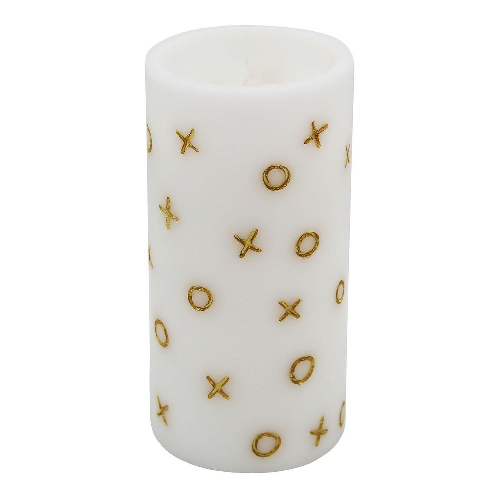 Celebrate Together Valentine's Day Tall White XO LED Pillar Candle