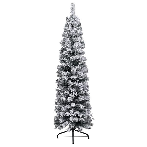 Slim Artificial Christmas Tree 8 ft, With Flocked Snow, Lifelike And ...