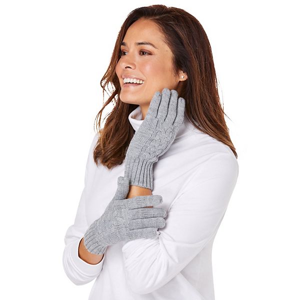 Woman Within Women's Plus Size Cable-knit Gloves