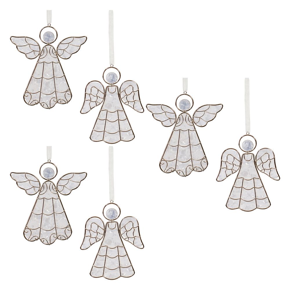 Melrose Metal Framed Angel Ornament (Set of 6)