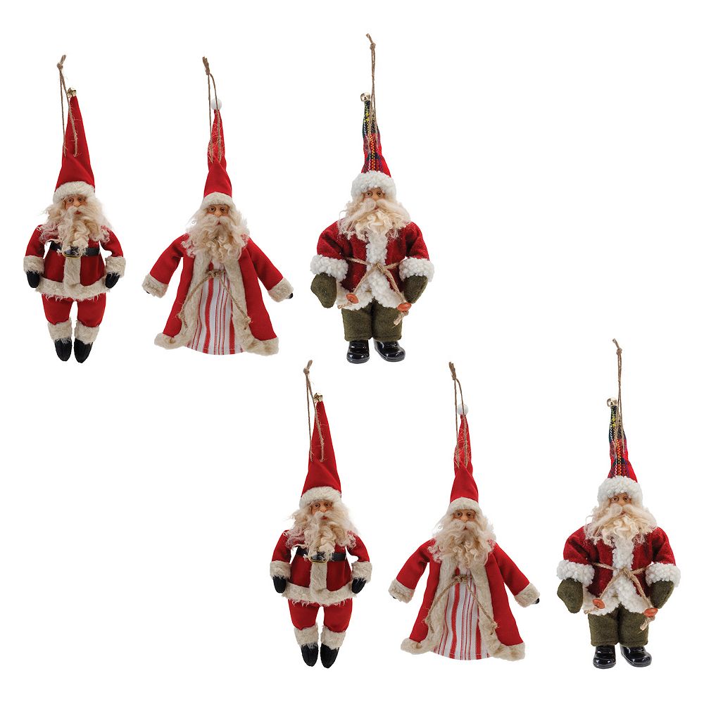 Melrose Vintage Santa Ornament (Set of 6)
