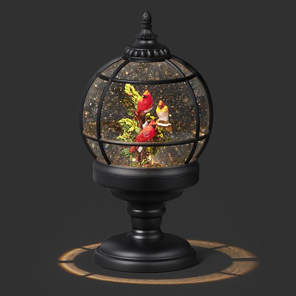 Roman Lighted Swirl Cardinal Sphere Holiday Table Decor