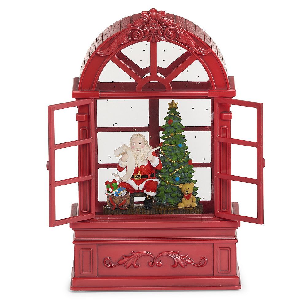 Roman Lighted Swirl Santa List Checking Holiday Table Decor