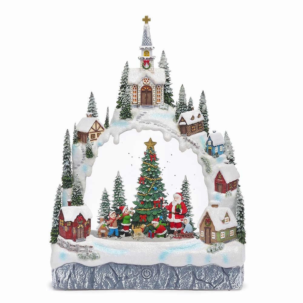 Roman Lighted Swirl Christmas Village Table Decor