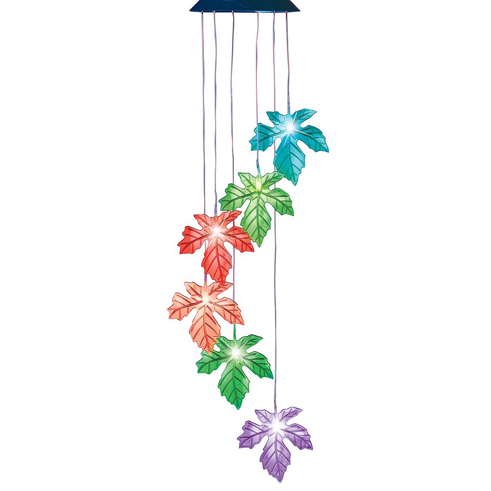 Collections Etc Solar Lighted Maple Leaves Outdoor Mobile