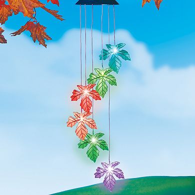 Collections Etc Solar Lighted Maple Leaves Outdoor Mobile
