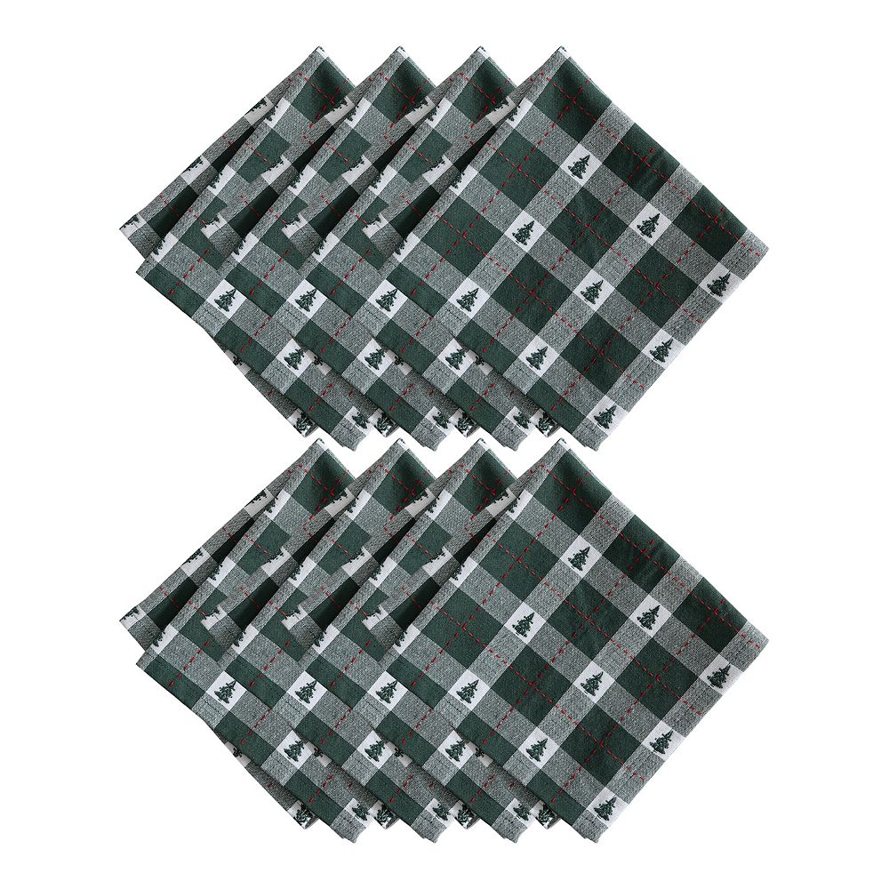 Sherwood Tree Dobby Holiday Cotton Napkins, 17"x17", Set Of 8